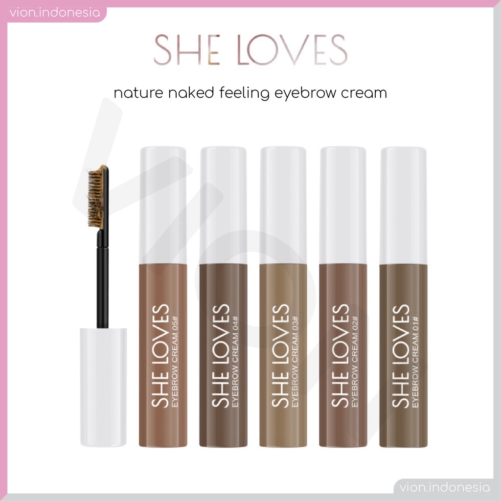 Jual SHE LOVES Nature Naked Feeling Eyebrow Cream 6 Colors Natural ...
