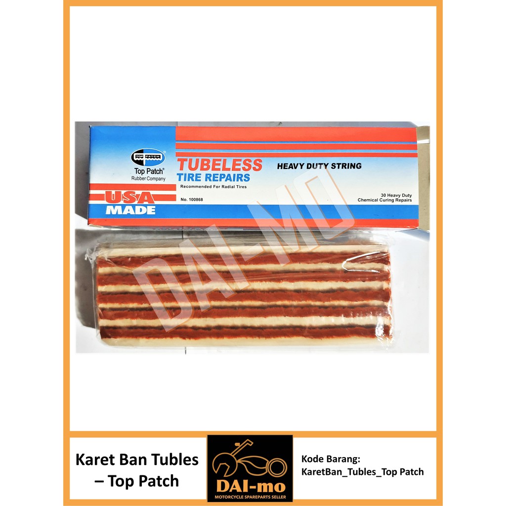 Jual Lem Cacing Ban Tubles USA/ Karet Ban Tubles Top Patch 1 dus isi 30 ...