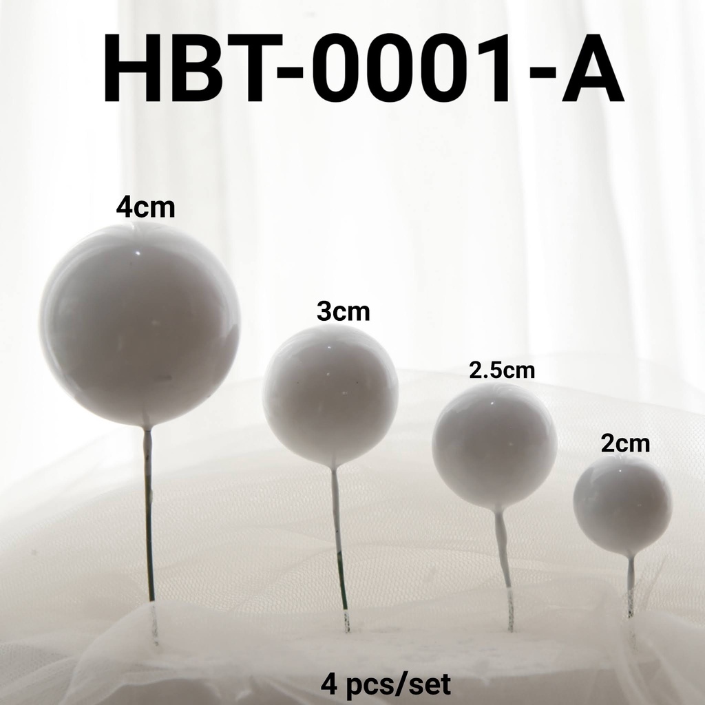 Jual GR-HBT-0001 Cake topper hiasan kue bola emas perak biru pink putih | Shopee Indonesia