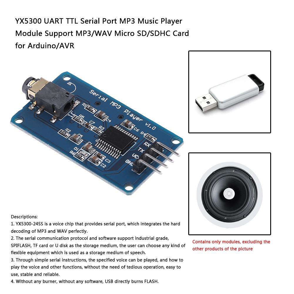 Jual UART SERIAL MP3 MUSIC PLAYER MODULE CATALEX YX5300 MP3 MODULE ...