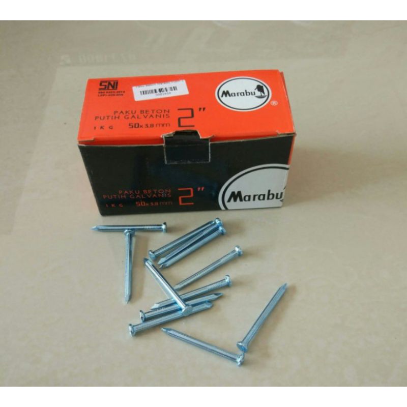 Jual Paku Beton 2 inch Putih / Paku Beton Marabu Putih 5Cm / Paku Beton 5Cm | Shopee Indonesia