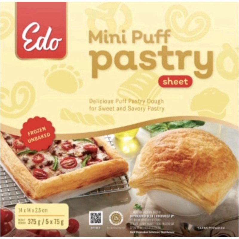 Jual Edo Mini Puff Pastry Sheet Frozen for Baking 375gr | Shopee Indonesia