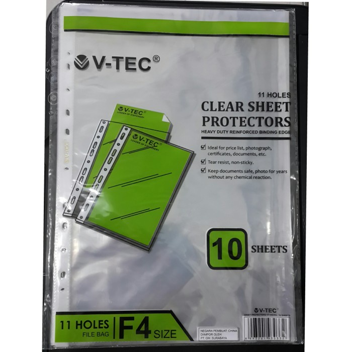 Jual Sheet Protector Vtech Ukuran F4 (10 Sheets) | Shopee Indonesia