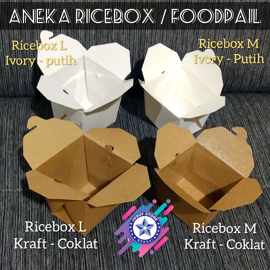 Jual Rice box Paper / Paper Rice box / Food Pail | Shopee Indonesia