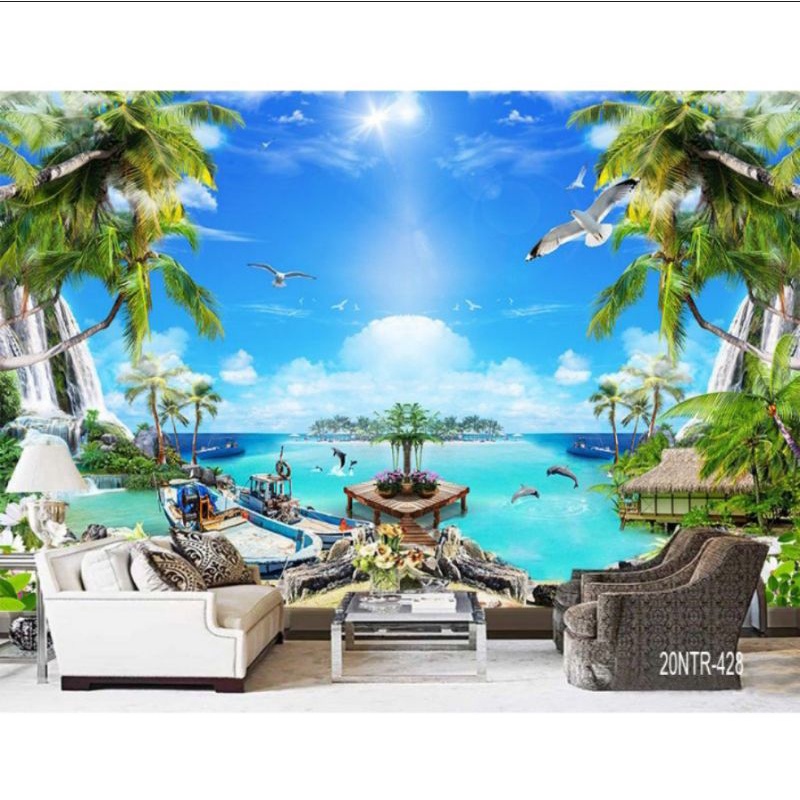 Jual TERLENGKAP Wallpaper Dinding Pemandangan Alam Pohon Kelapa di ...