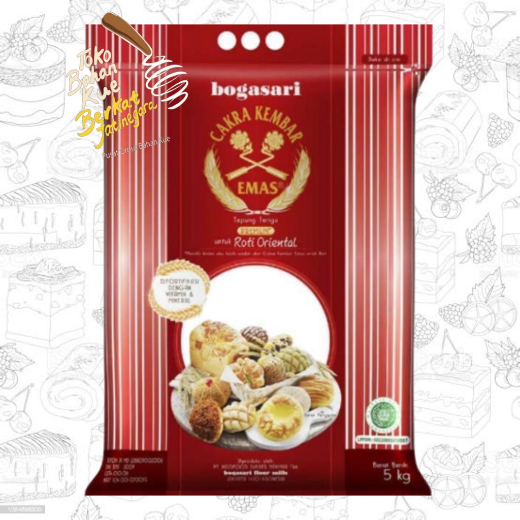 Jual CAKRA KEMBAR EMAS ROTI KEMASAN 5KG / TEPUNG | Shopee Indonesia
