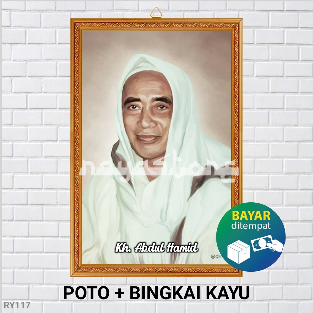 Jual POSTER POTO + BINGKAI KH ABDUL HAMID PASURUAN / POSTER KH ABDUL ...
