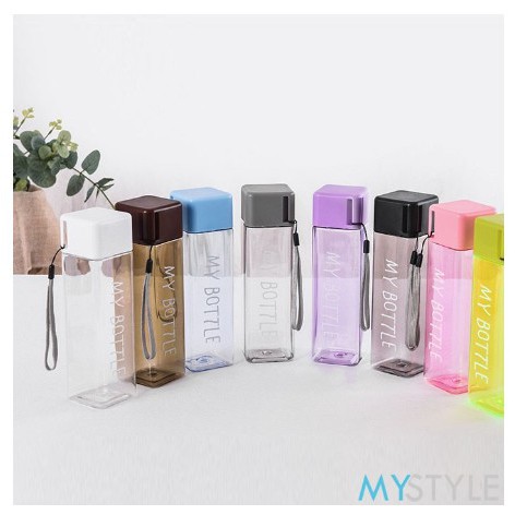 Jual BOTOL MINUM KOTAK PLASTIK BOTOL MINUM UNIK POLOS MY BOTTLE KOTAK ...