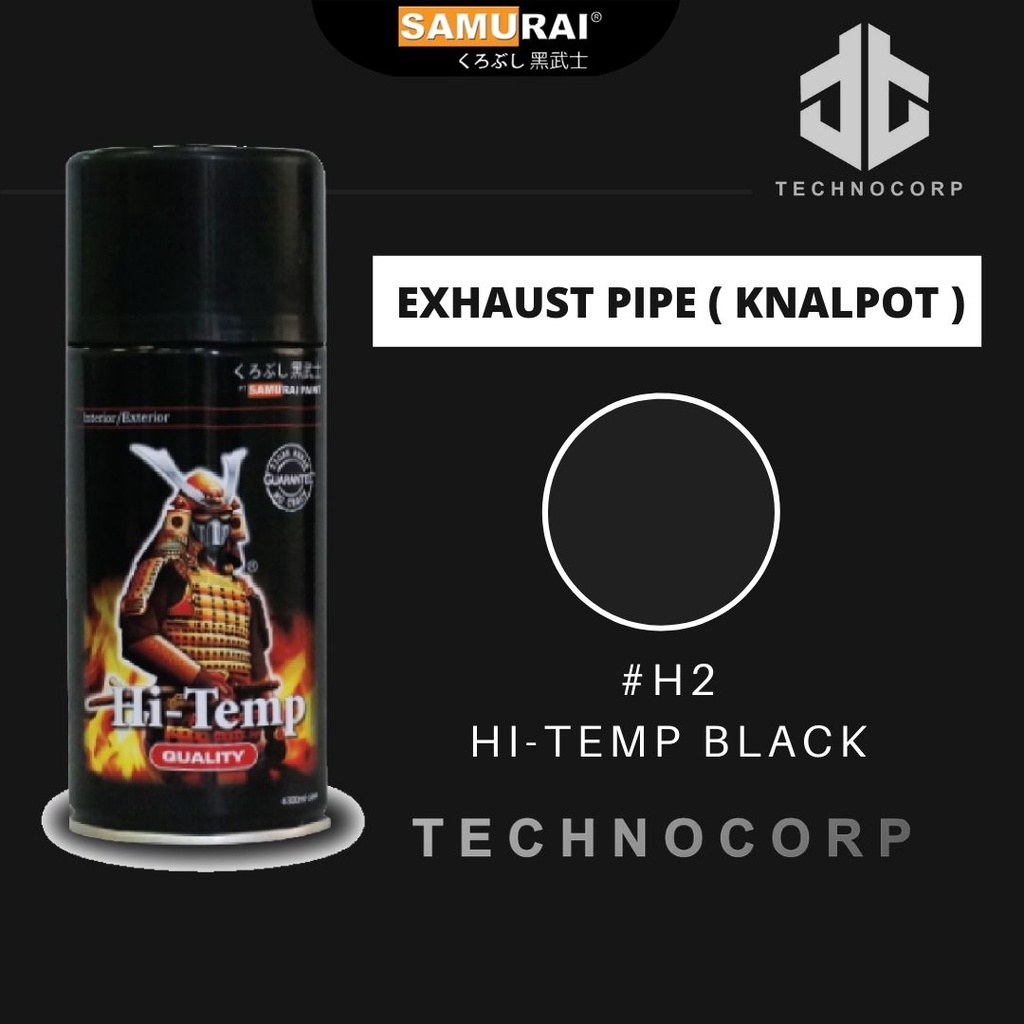 Jual Cat Semprot SAMURAI PAINT H2 Hi TEMP BLACK / HITAM DOFF KNALPOT 600C | Shopee Indonesia