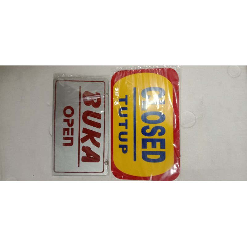 Jual Akrilik Plat Papan Open Close Buka Tutup Dengan Rantai/Plat Rambu ...