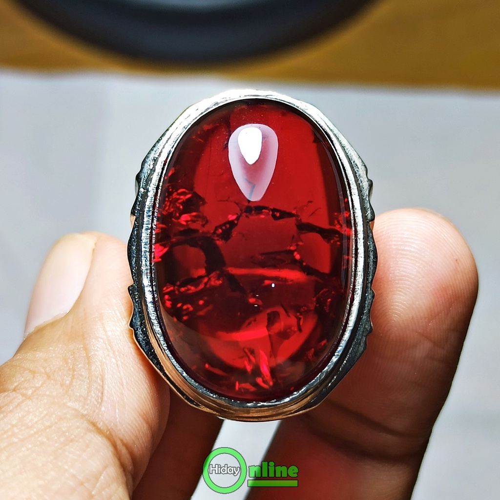 Jual CINCIN BATU AKIK MERAH SIAM PECAH SERIBU BIG SIZE | Shopee Indonesia