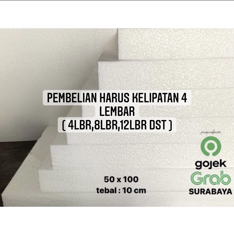 Jual Styrofoam Gabus Lembaran 50 x 100 cm tebal 10 cm (KHUSUS GOJEK ...