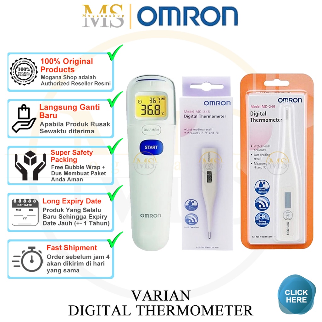 Jual OMRON DIGITAL THERMOMETER MC 245 PENGUKUR SUHU TUBUH TERMOMETER ...
