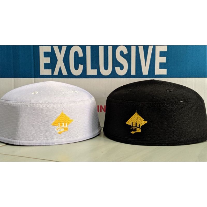 Jual Peci Kopyah Malaysia Haji Alay / Kopeah Haji Putih / Kopiyah Logo ...