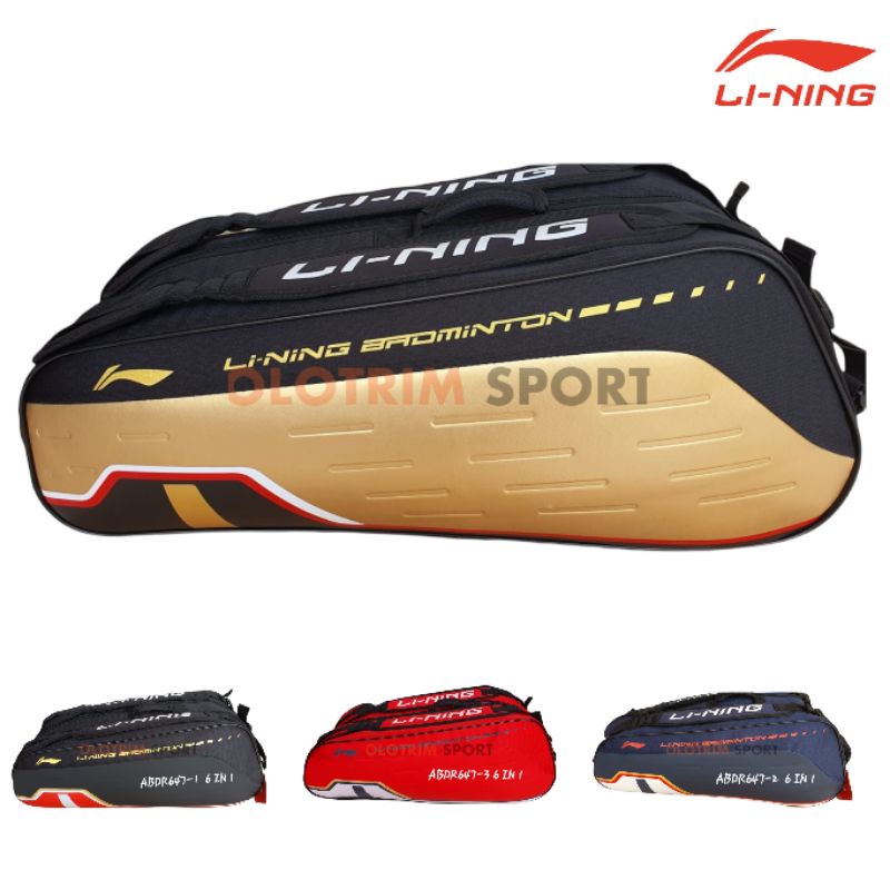 Jual Tas Badminton Lining ABDR647 ABDR 647 6 in 1 Racket Bag Original ...