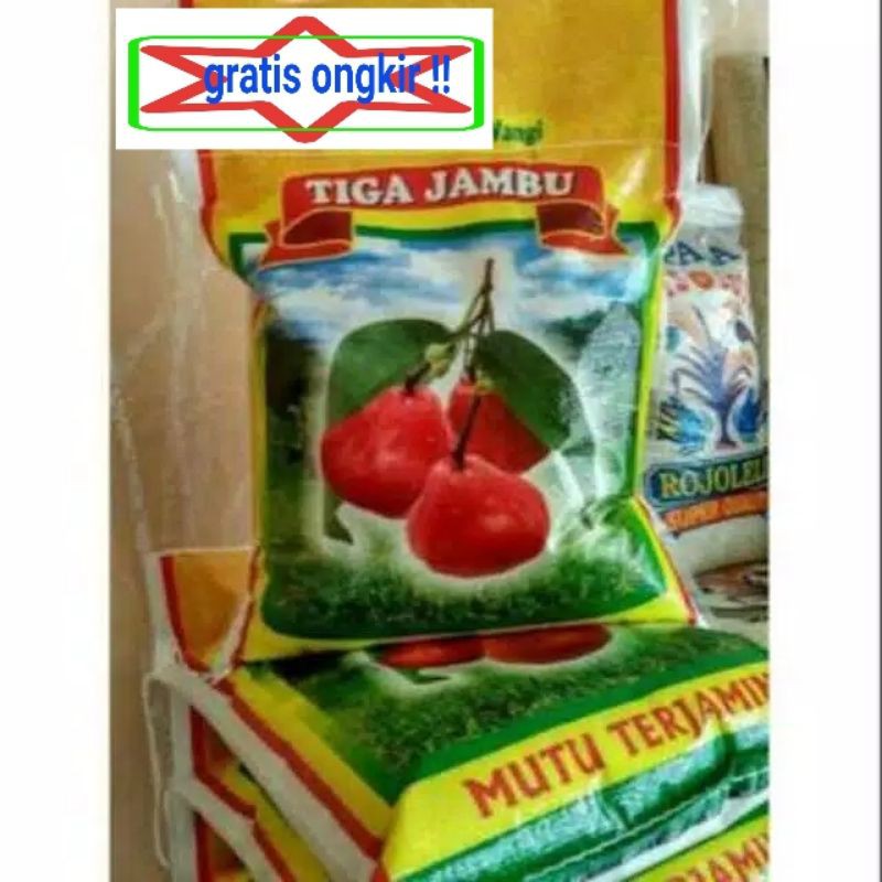Jual Beras merek tiga jambu 5kg[beras bulat] | Shopee Indonesia