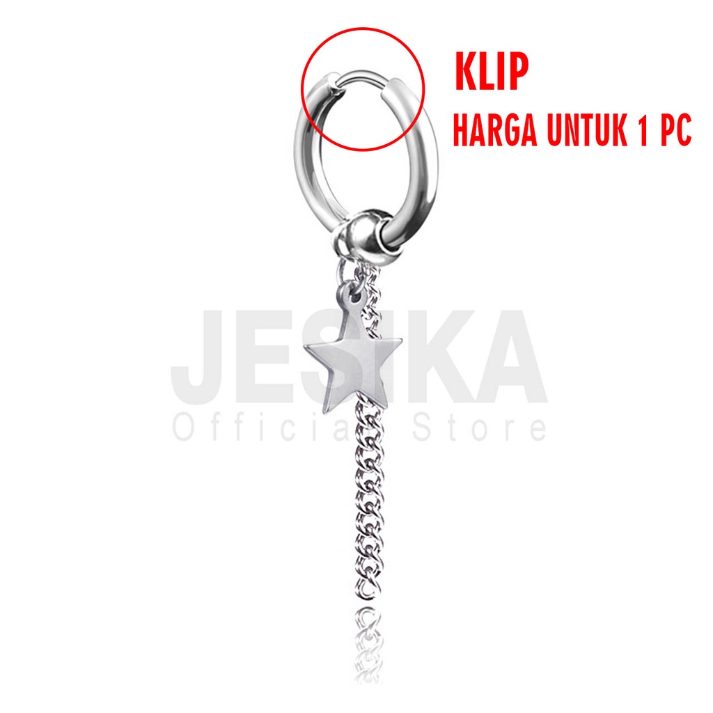 Jual Anting bangtan korea pria model tusuk klip jepit tindik piercing ...