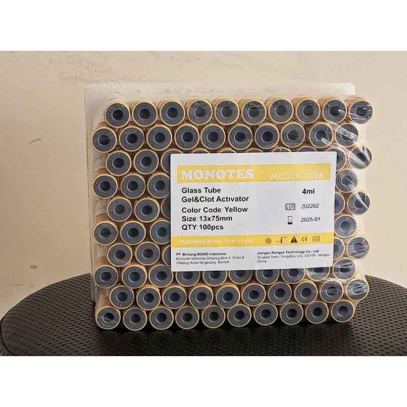 Jual Glass Tube Gel & Clot activator 4ml | vacuum blood colletion Tube ...