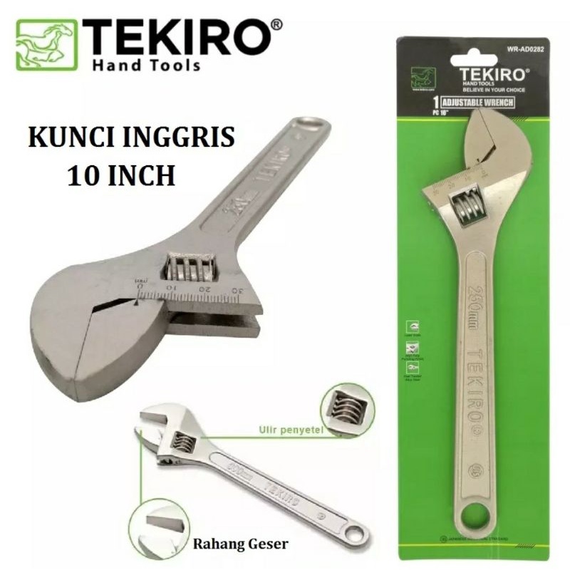 Jual TEKIRO Kunci Inggris 8 10 12 Inch Adjustable Wrench 8" 10" 12 ...