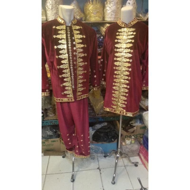 Jual baju pengantin bldru mera maron gold. tampa kain | Shopee Indonesia