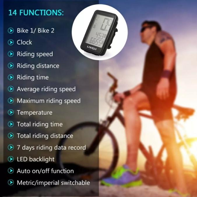 Jual Lixada Speedometer Sepeda Rechargeable Wireless - Tanpa Garis ...