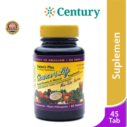 Jual Nature's Plus Sol Mini Tabs No Iron 45 Kapsul/Natures Plus ...
