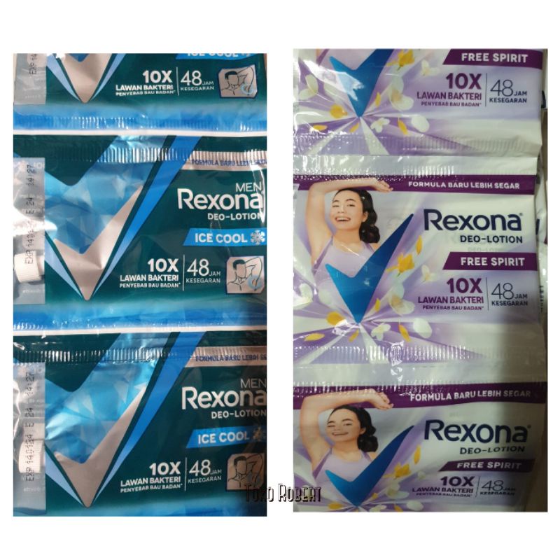 Jual Rexona Deo Lotion Sachet Man / Woman 1 renceng isi 12pcs (kemasan ...