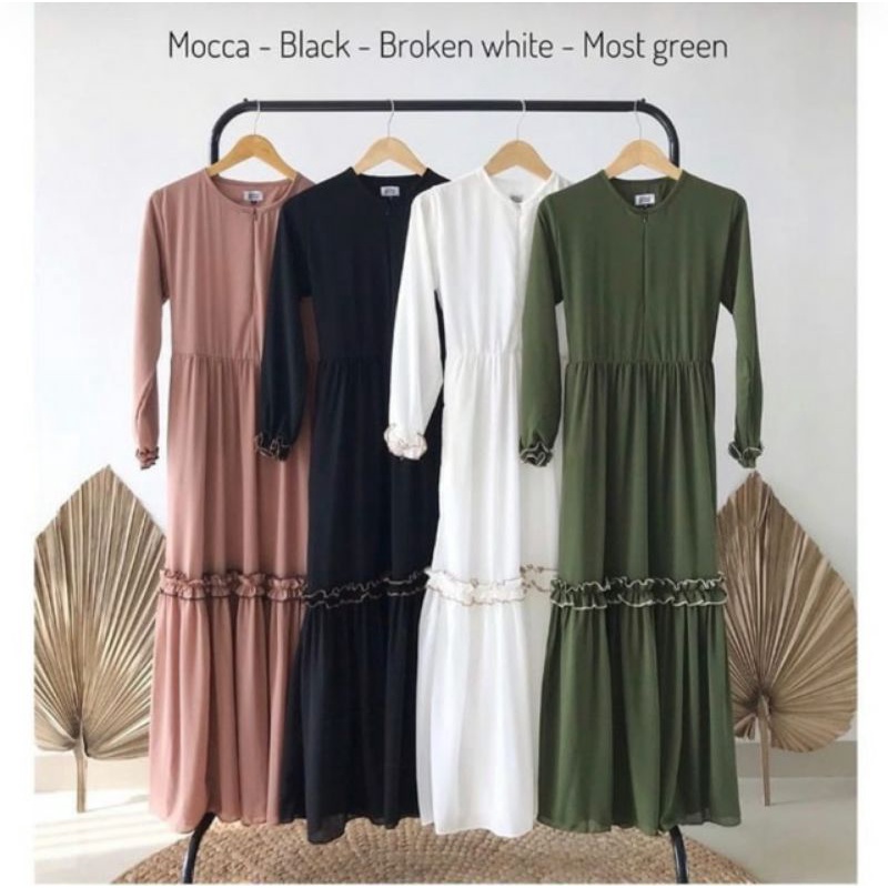 Jual COD Gamis Febrina Rempel Kombinasi Busui Dress Polos Murah Gamis ...