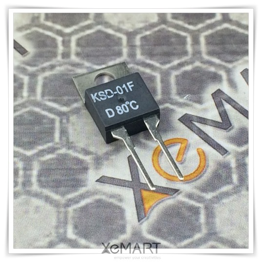 Jual Bimetal Thermostat KSD-01F D80 NC 80 Degree Temperature Sensor ...