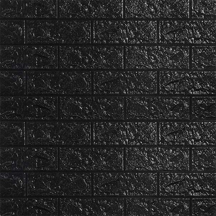 Jual Wallpaper 3D ZT0110 Brick Foam Black Wallpaper Dinding Batu Bata ...