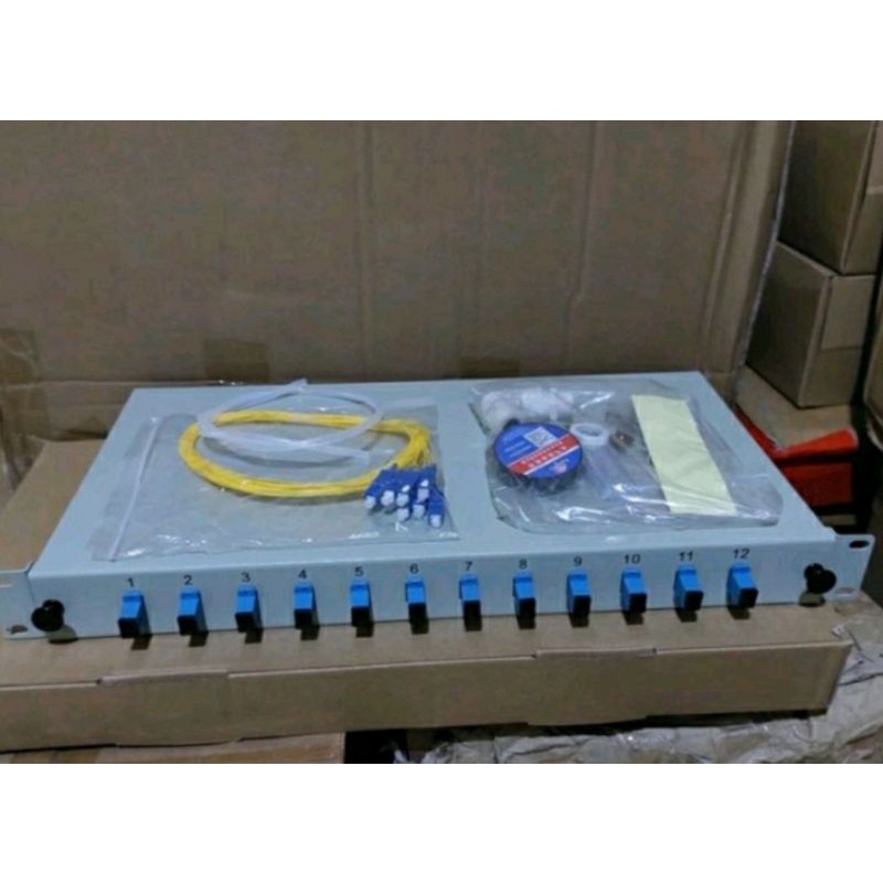 Jual otb 12 core lengkap pigtail dan adaptor / odp rack 12 core lengkap ...