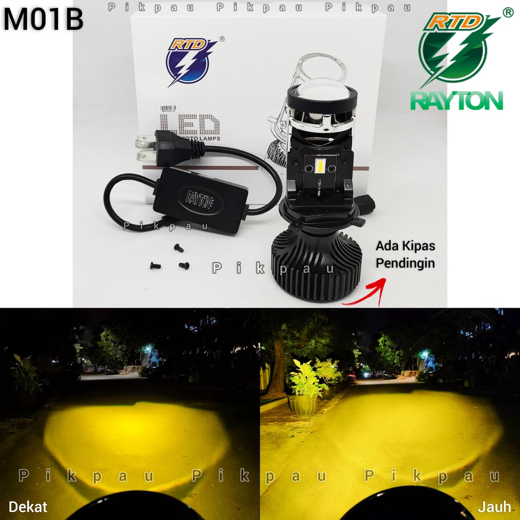 Jual Lampu Utama Motor Mobil Original RTD Rayton M01B Kuning Grade A + Kipas H4 Headlamp High ...