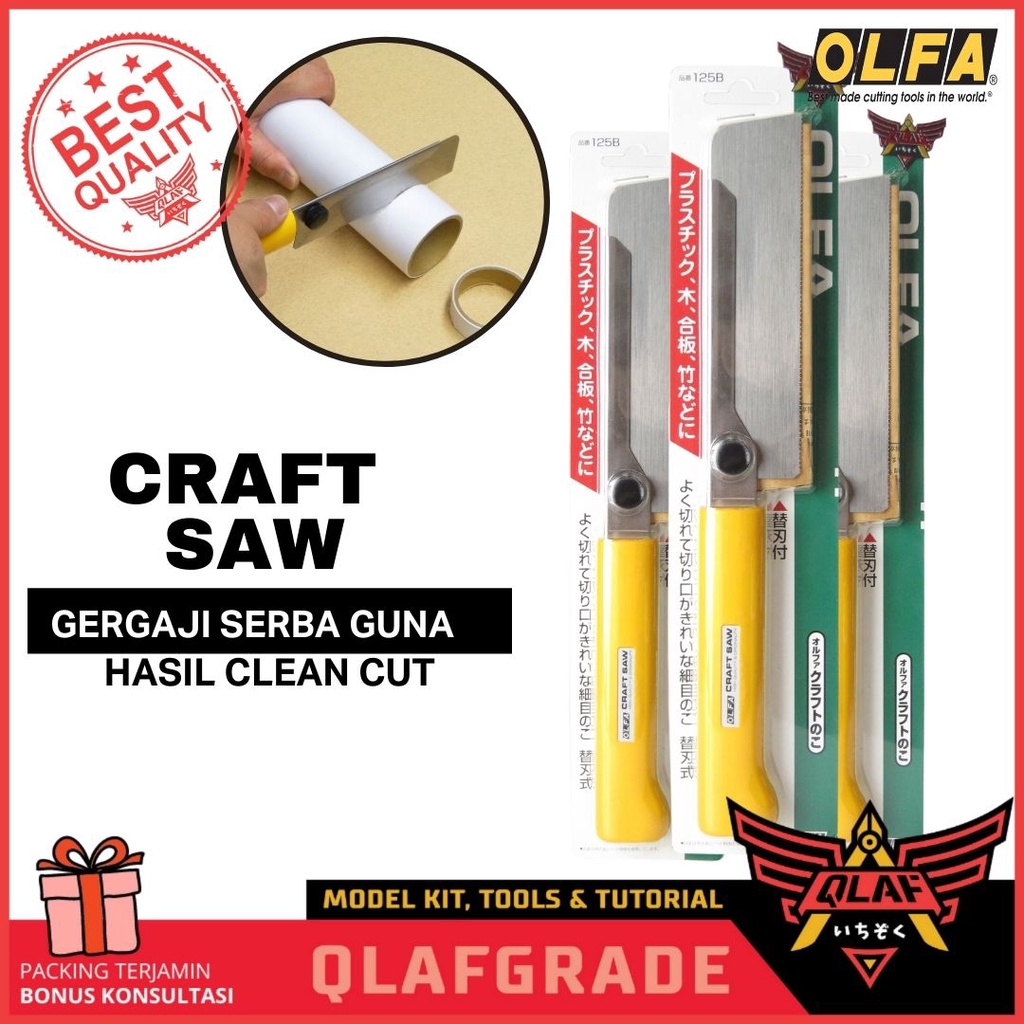 Jual PISAU POTONG CRAFT SAW gergaji clean cut plastic bamboo kayu pipa OLFA | Shopee Indonesia