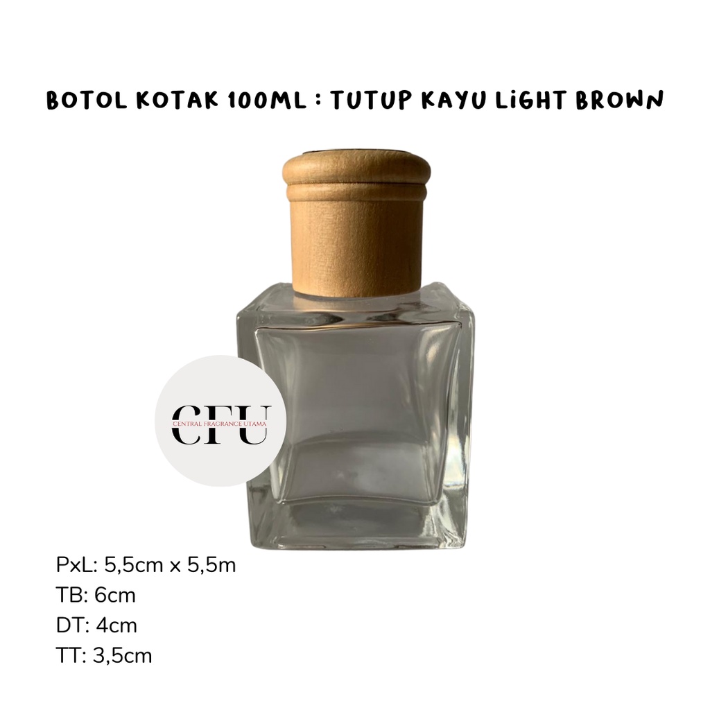 Jual Botol Reed Diffuser Kotak 100 ML Tutup Kayu | Shopee Indonesia