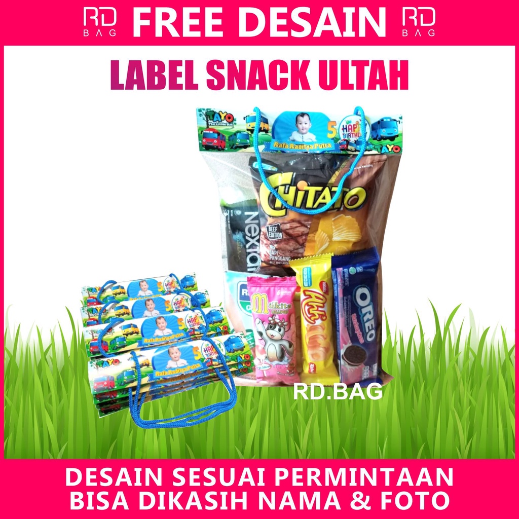 Jual LABEL SNACK ULTAH // LABEL SNACK KARAKTER // LABEL PLASTIK ...