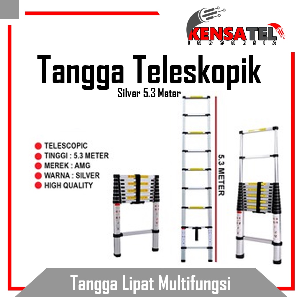 Jual tangga telescopic 5,3m/tangga lipat/tangga telkom | Shopee Indonesia