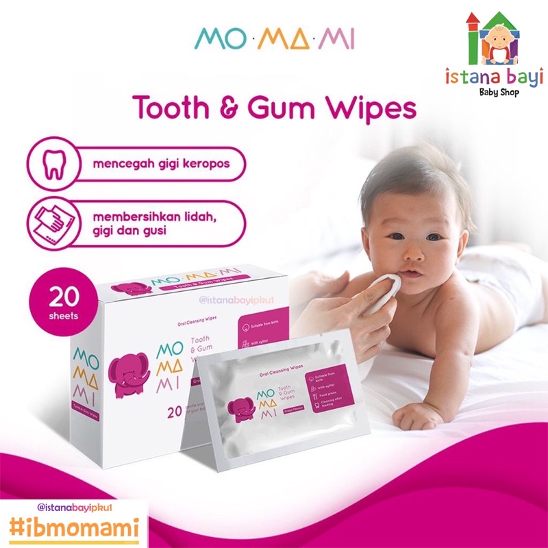 Jual Momami Tooth and Gum Wipes 20s/30s - Tisu Mulut dan gigi bayi ...