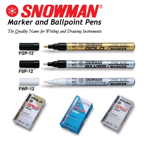 Jual SPIDOL SNOWMAN MARKER PUTIH, SILVER & GOLD ( EMAS ) KECIL ...