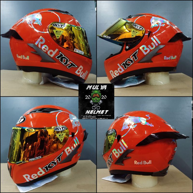 Jual Helm Full Face KYT Falcon Solid Red [ Modif Full Hedon ] | Shopee ...