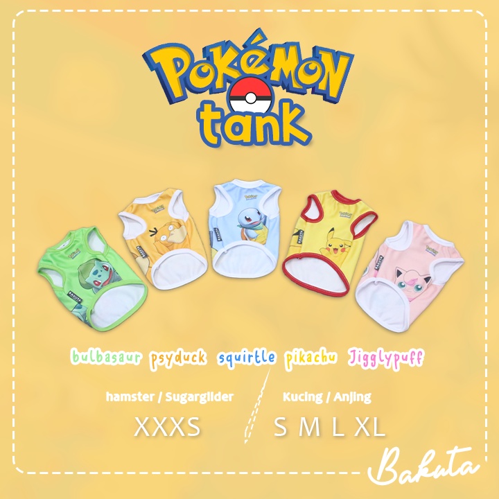 Jual Baju Kucing Edisi Pokemon Tank Baju Anabul tersayang dirumah ...