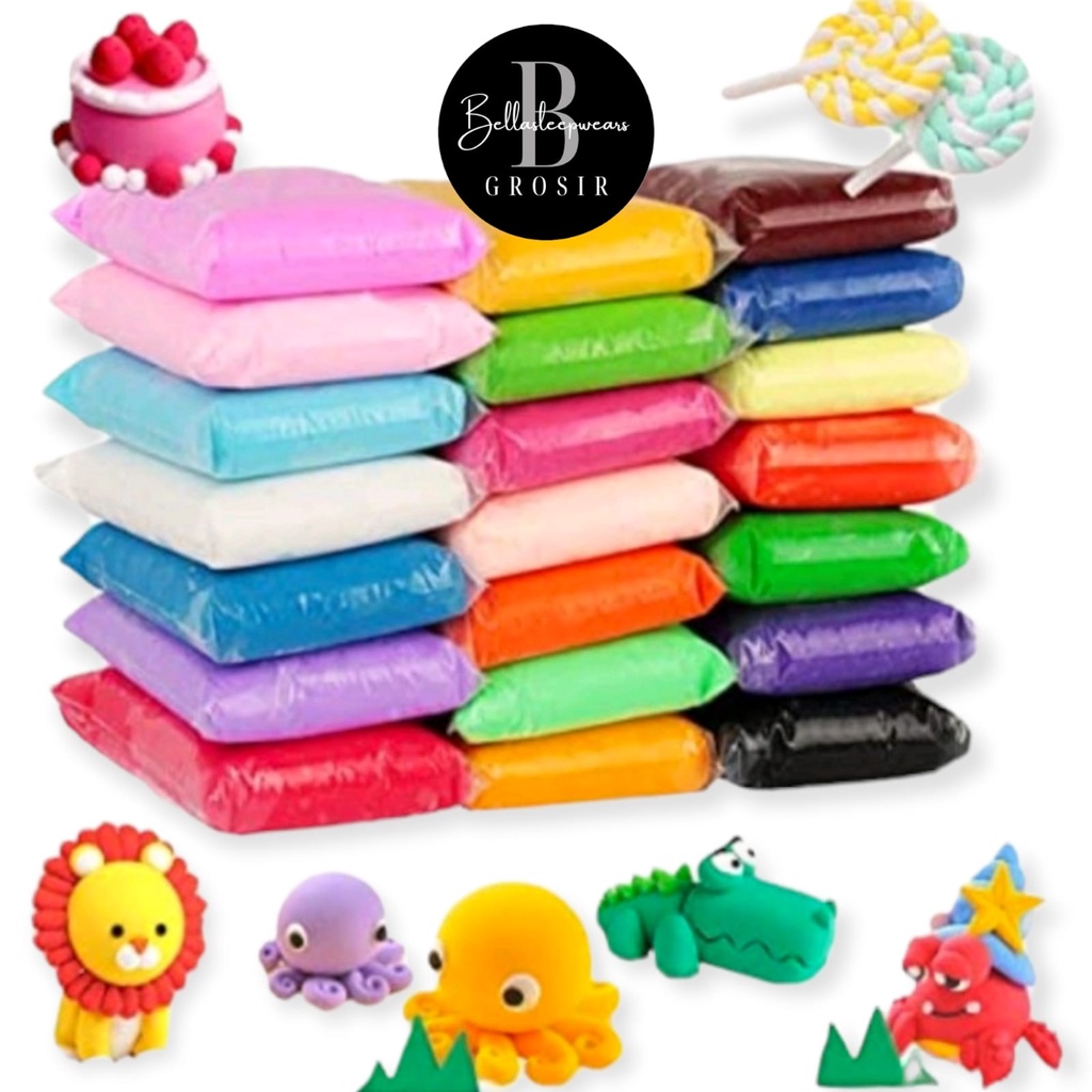 Jual BELLA | CLAY MAINAN ANAK MAGIC CLAY SOFT POLYMER ISI 12 MAINAN ...