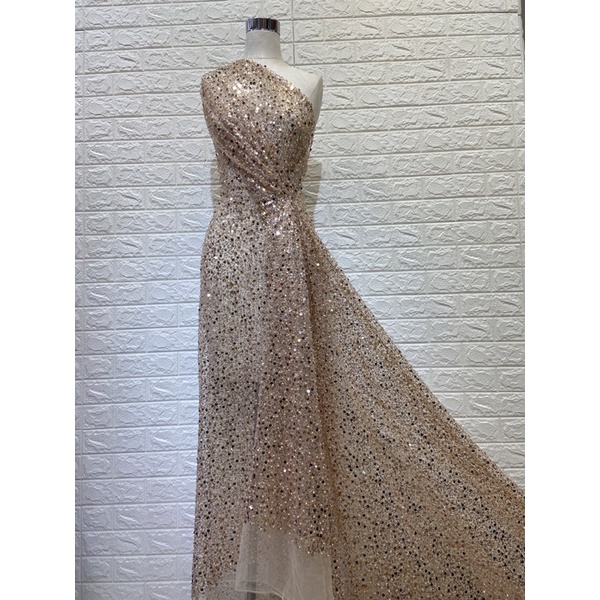 Jual Luminous pearl beaded tulle, tile mewah full payet, tile payet ...