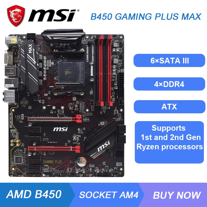 Jual PREORDER MSI B450 GAMING PLUS MAX Motherboard B450 Motherboard AM4 Support AMD Ryzen 5 ...