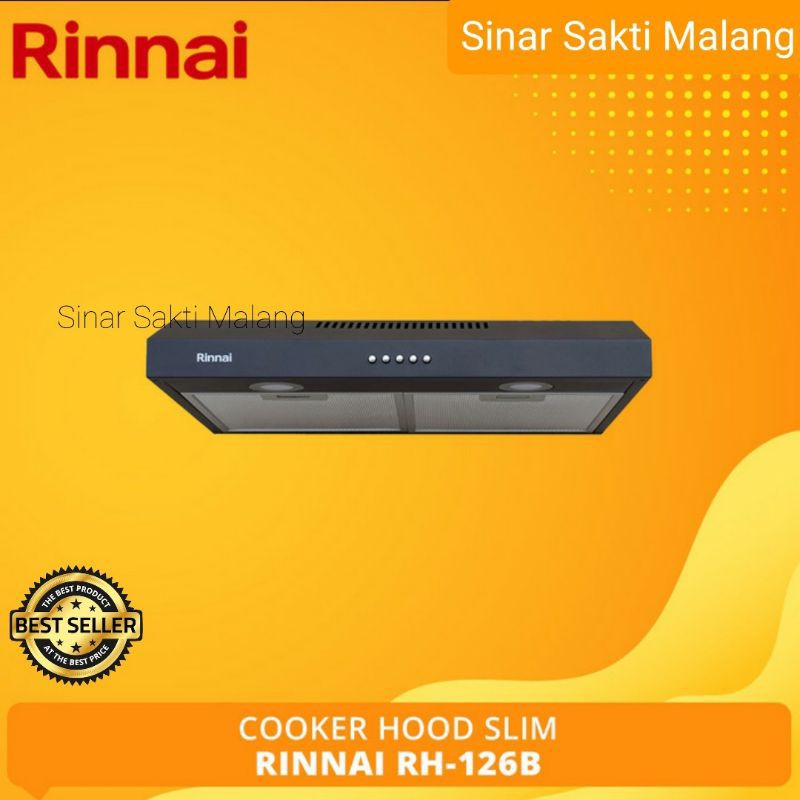 Jual Cooker Hood Rinnai RH-126B Slim Hood Penghisap Asap Kompor Dapur RH 126 B | Shopee Indonesia