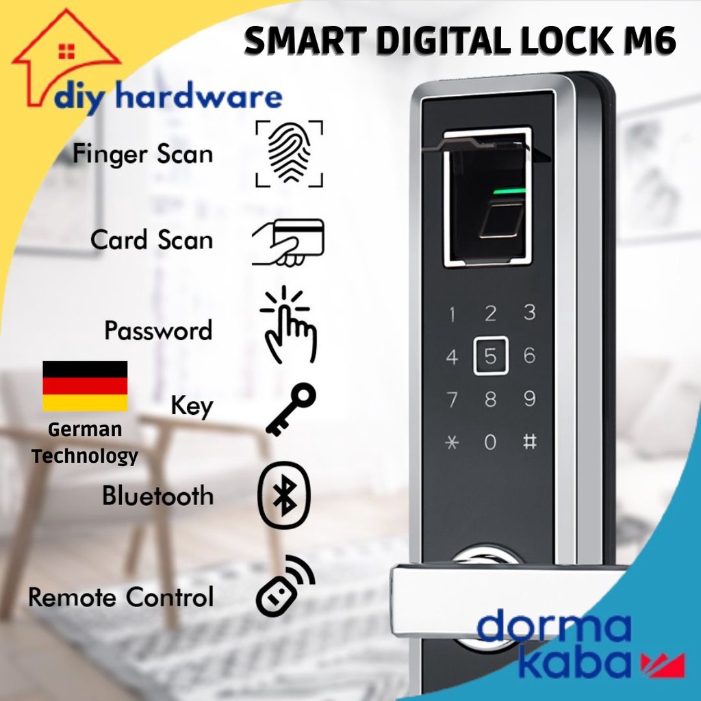 Jual SMART LOCK Dorma M6 Bluetooth FIngerprint RFID PIN dormakaba ...
