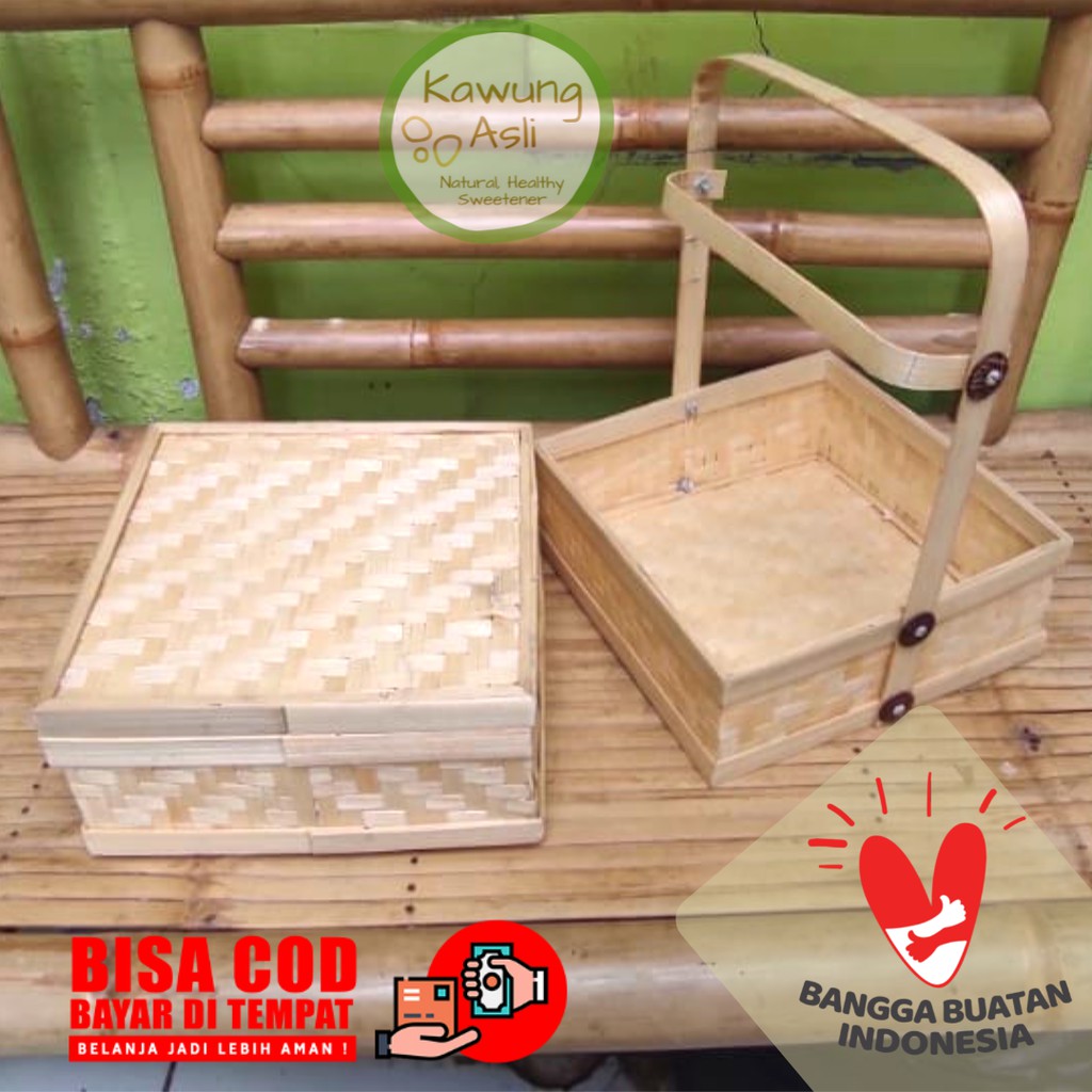 Jual Keranjang Rantang Hampers Anyaman Bambu Kotak Hantaran Pernikahan 2TkA | Shopee Indonesia