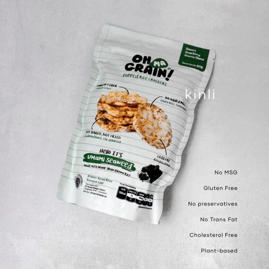 Jual oh ma grain popped rice crackers beras vegan healthy snack chips ...