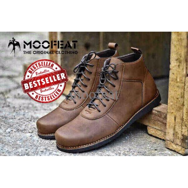 Jual Sepatu Boots Pria Moofeat ( BRODO COKLAT ) | Shopee Indonesia
