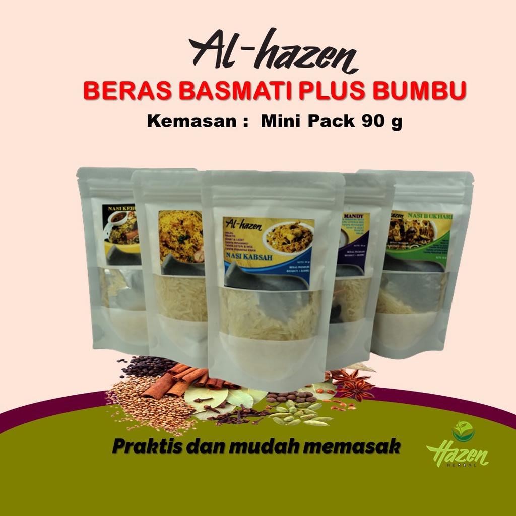 Jual BERAS BASMATI AL HAZEN BERAS ARAB PLUS BUMBU INSTAN MINI PACK 90 G ...