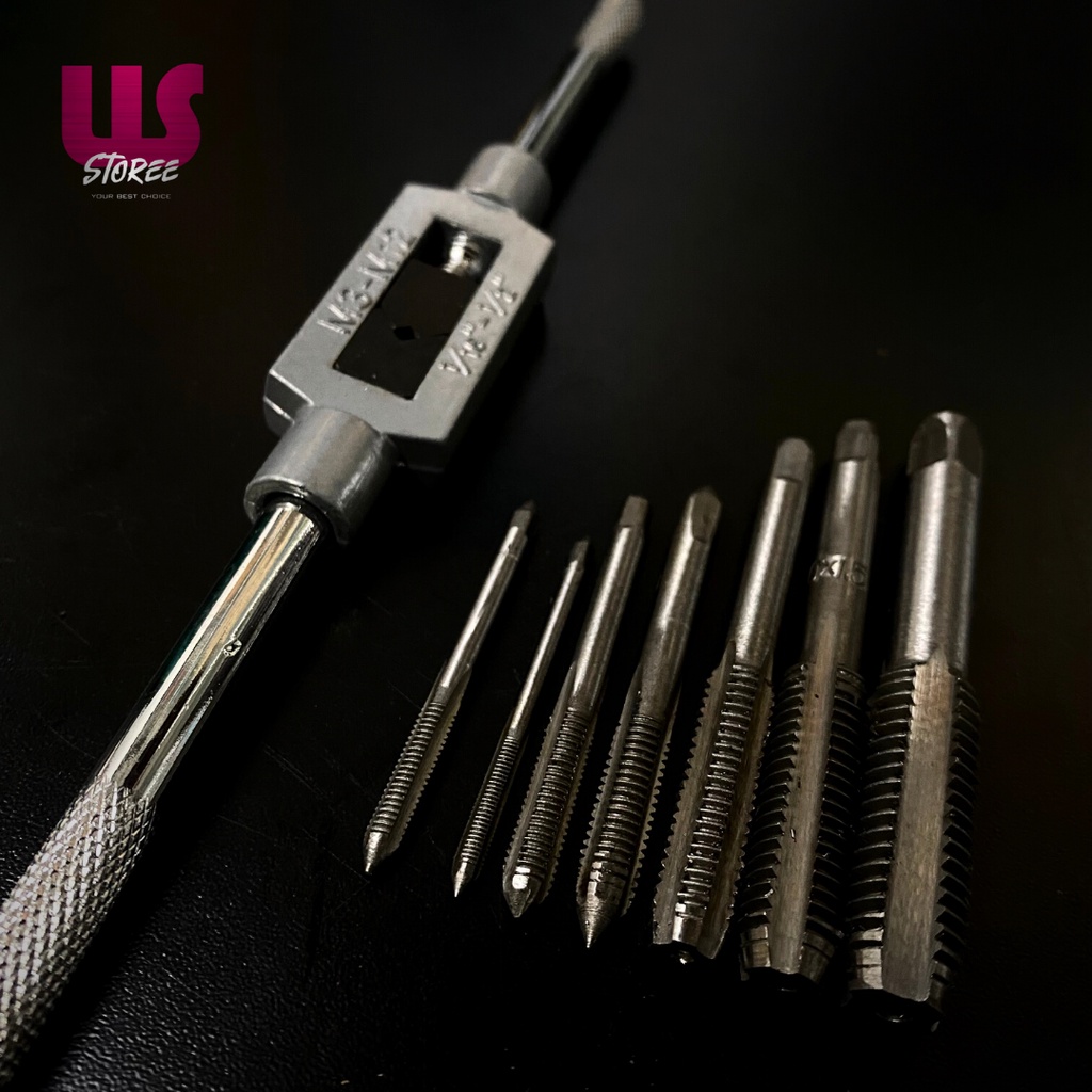 Jual Mata Bor Ulir Hand Tap Drill Set isi 8 pcs Mata Bor Pembuat Ulir Drat Baut Sekrup | Shopee ...